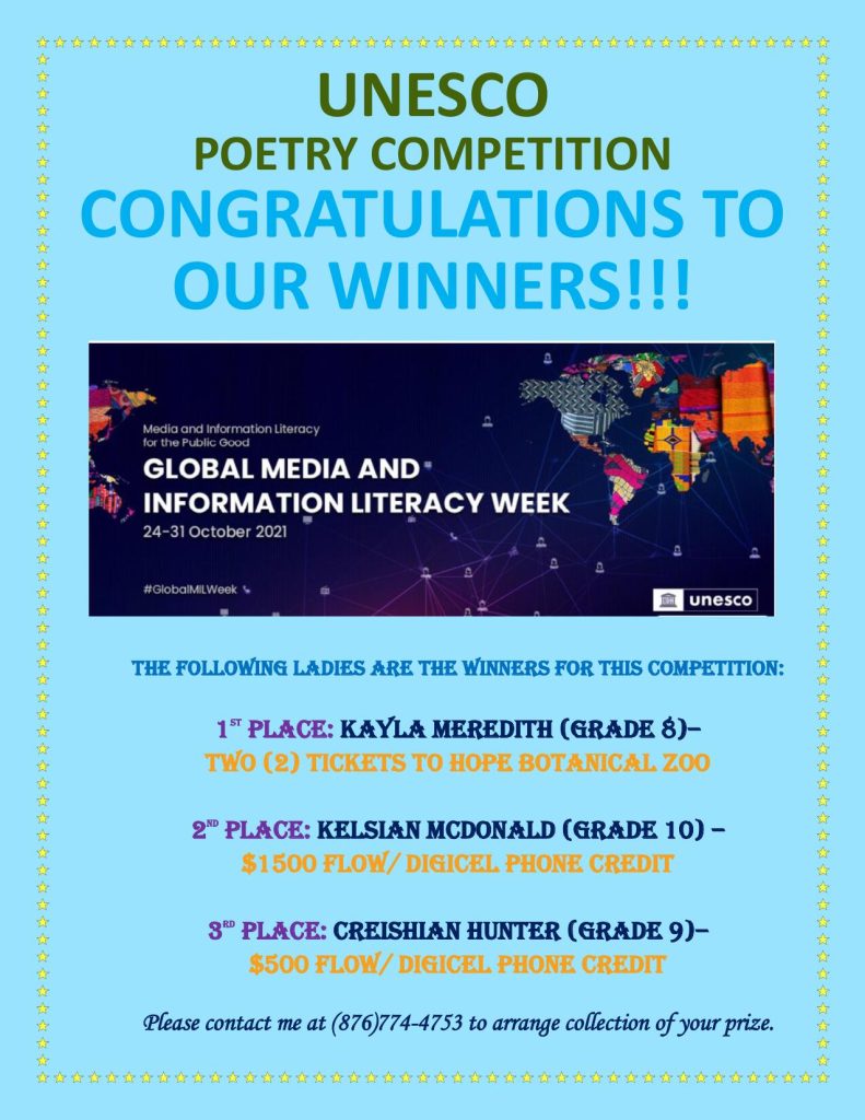 Global Media & Information Literacy Week Poetry Competition, HCHS ...